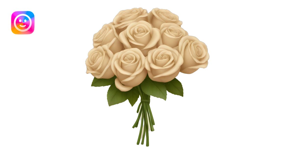 Beige bouqet of roses emoji | AI Emoji Generator