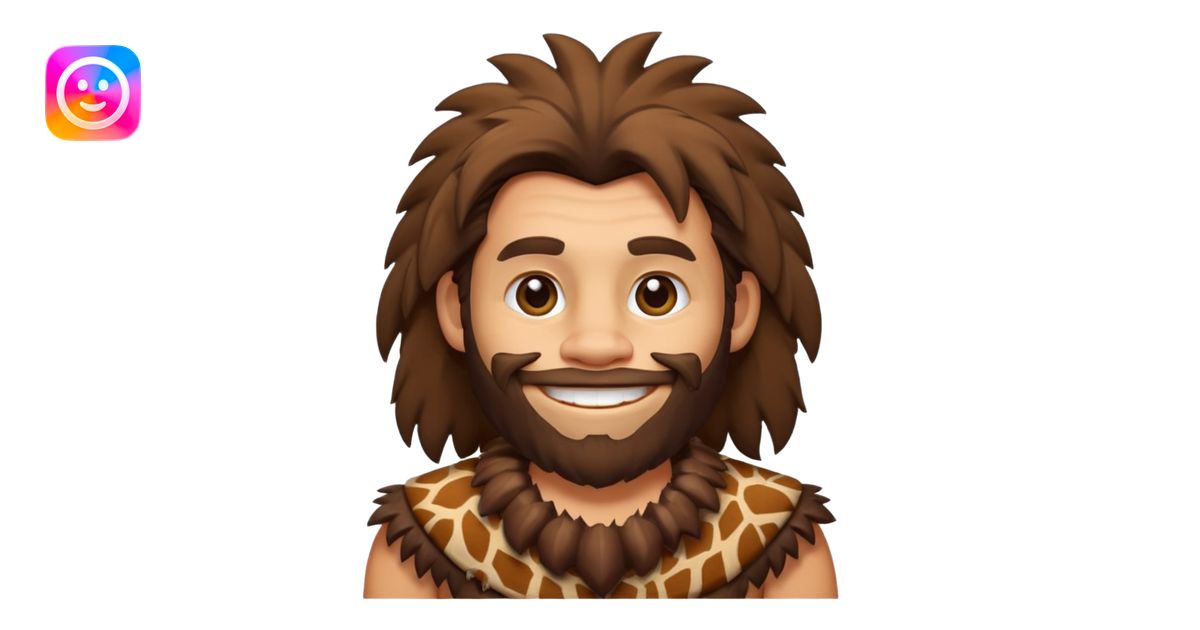 Caveman emoji in animal skin emoji | AI Emoji Generator