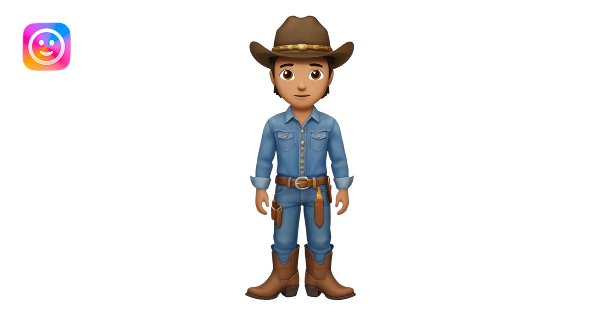 A realistic cowboy emoji | AI Emoji Generator