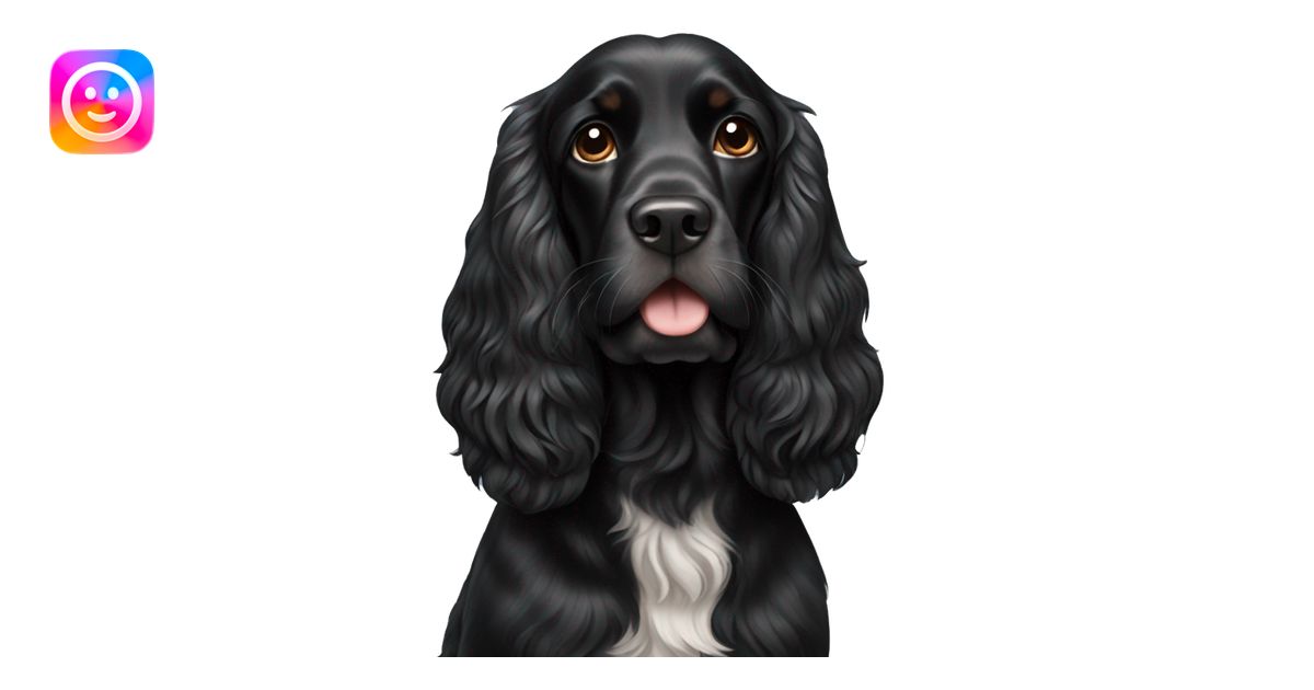 Black cocker spaniel emoji | AI Emoji Generator