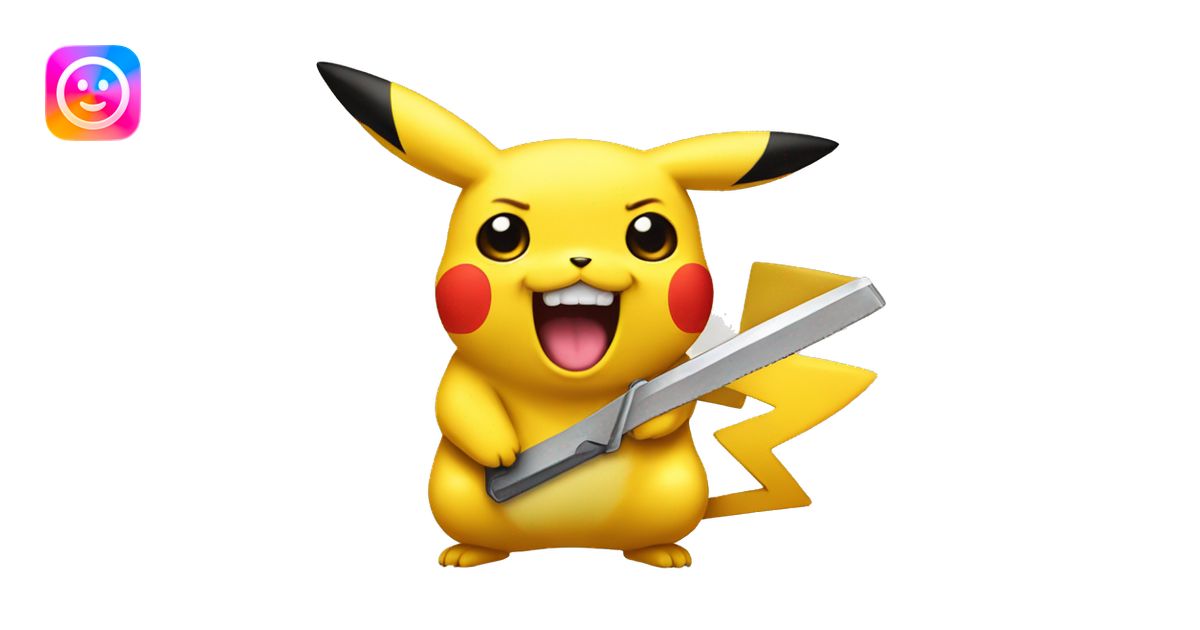 Pikachu with razor sharp teeth emoji | AI Emoji Generator