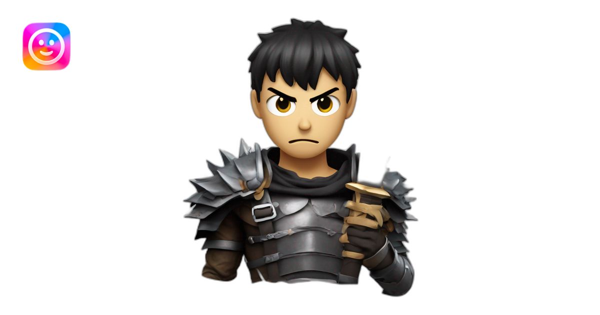 angry berserk guts carrying a huge sword on his shoulder framed on his ...