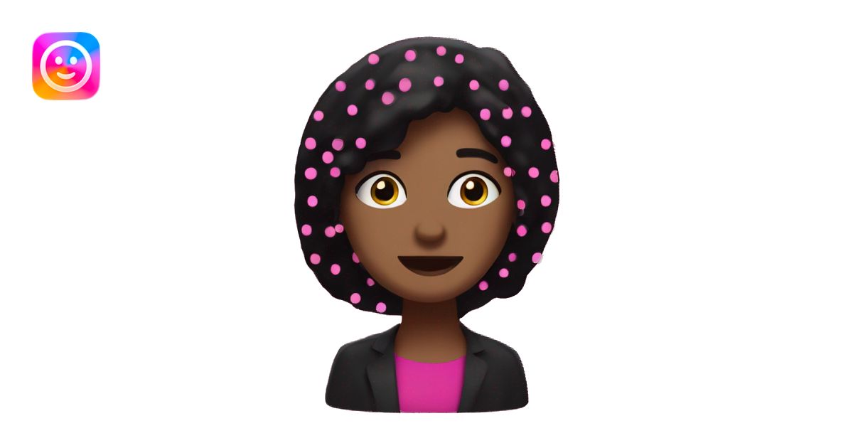 speech bubble dots pink black woman animated gif emoji | AI Emoji Generator