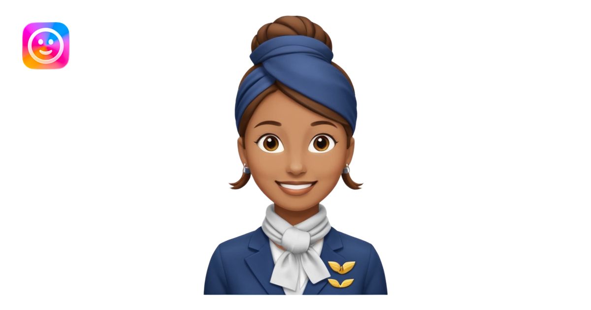 flight attendant, Light Brown skin, brown hair in single bun, neck ...