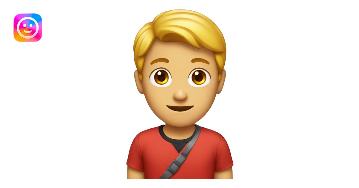 Red tshirt smart boy emoji | AI Emoji Generator