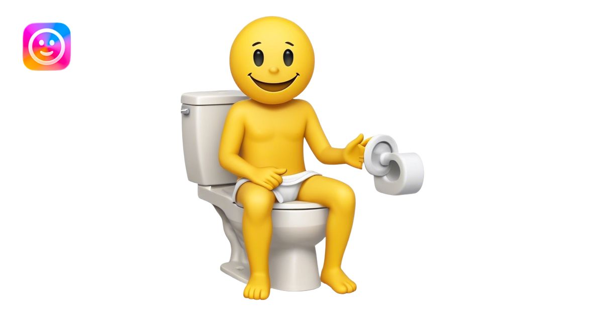 Smiley sitting on the toilet emoji | AI Emoji Generator