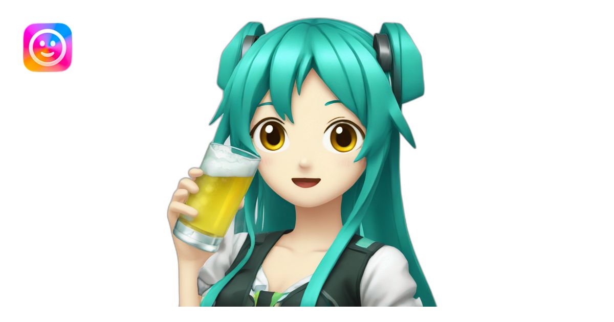 hatsune-miku-drunk emoji | AI Emoji Generator