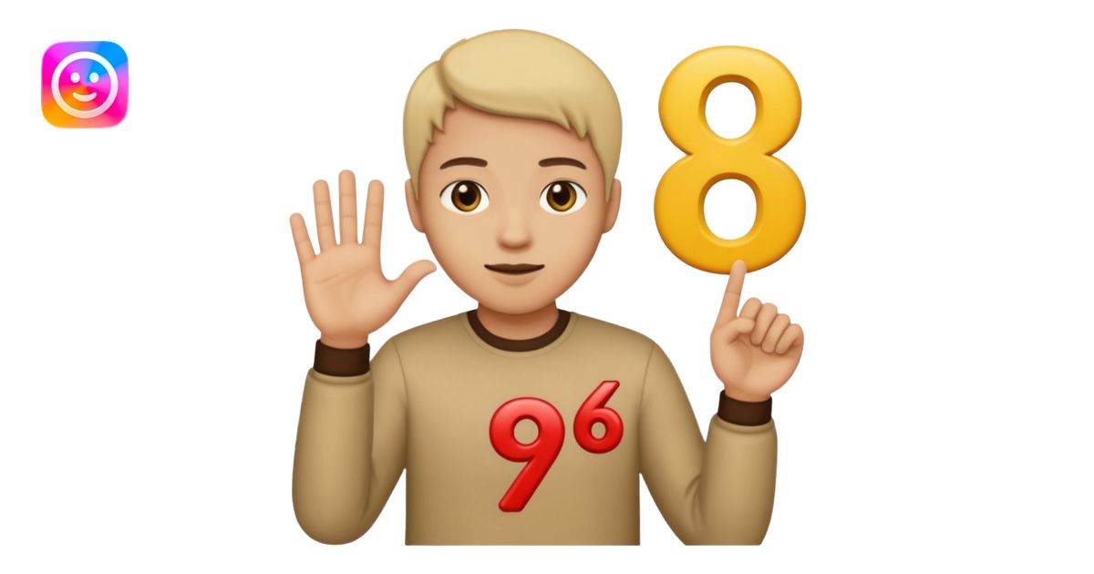 replace the ice cream with the numbers 6 and 7 holding his hands doing ...