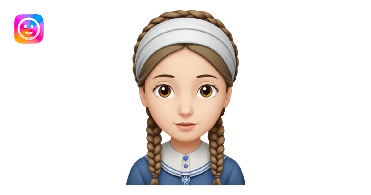 young modest jewish girl braid emoji | AI Emoji Generator