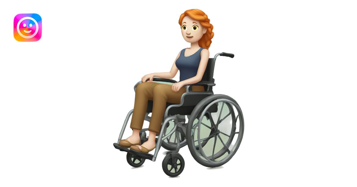 ginger woman stuck in a mythical wheelchair emoji | AI Emoji Generator