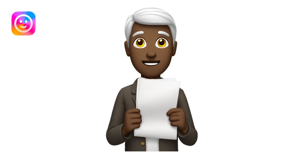 man holding papers emoji | AI Emoji Generator