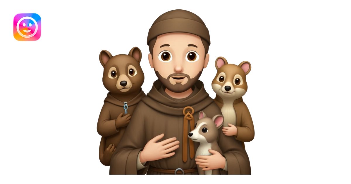 Saint Francis of Assisi cartoon modern type with animal to be used as ...
