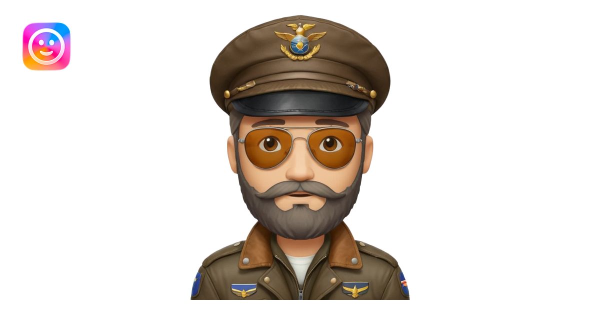 captain pilot bearded emoji | AI Emoji Generator