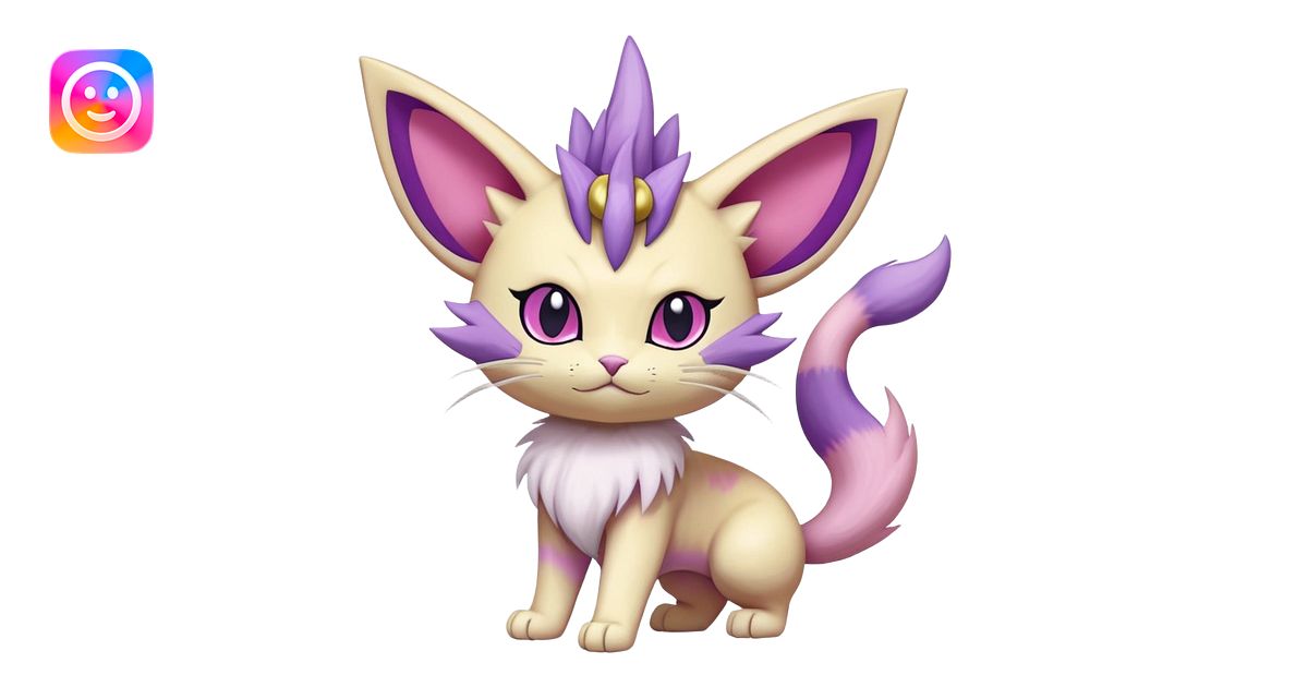 Meowth-Espeon-Skitty-Pokémon-Fakémon-hybrid-creature (full body) emoji ...