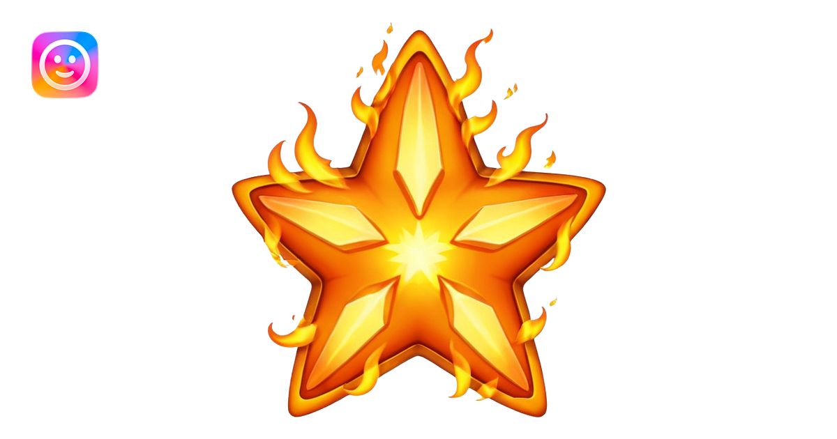 Metal star on fire emoji | AI Emoji Generator