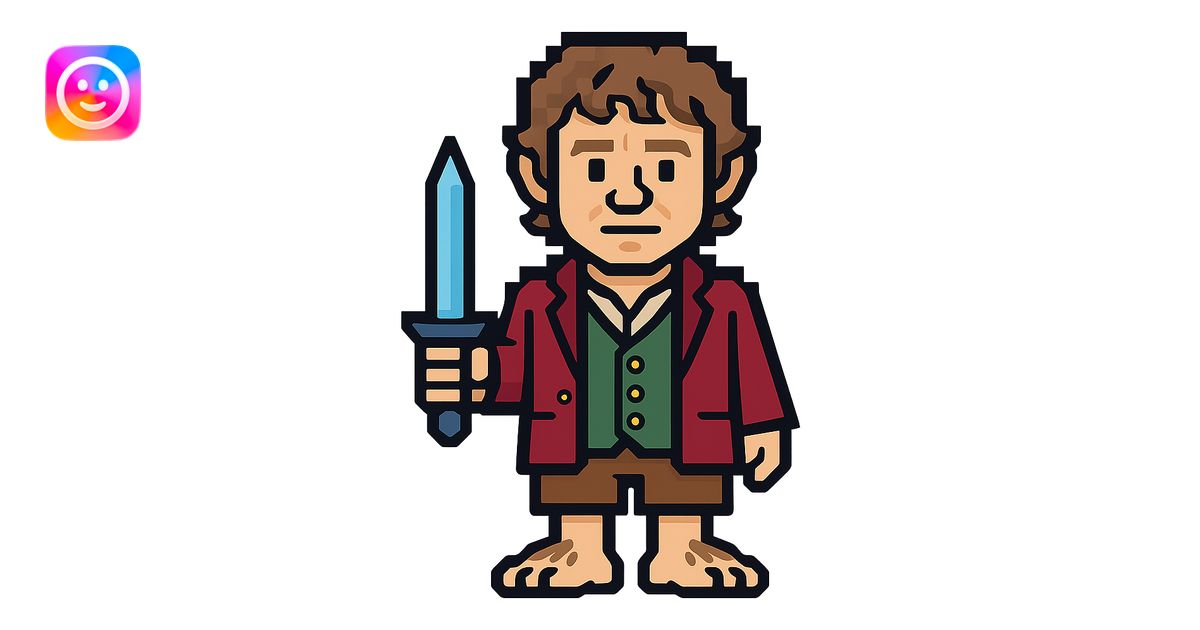 Whole body image of bilbo baggins from the hobbit movie in pixel art ...