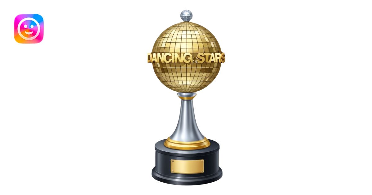 Tall Competition trophy with a silver disco ball on top that says ...