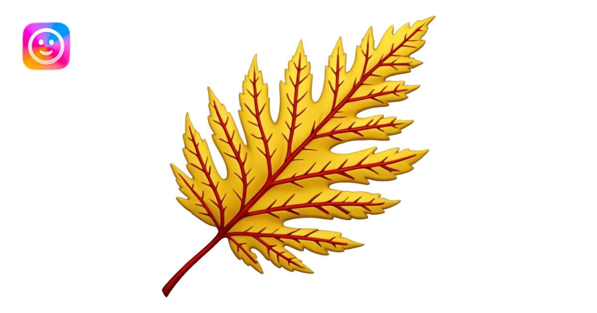 yellow and red cedar leaf emoji | AI Emoji Generator
