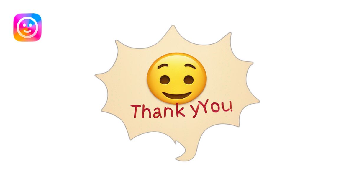 Thank you poster with thank you written emoji | AI Emoji Generator
