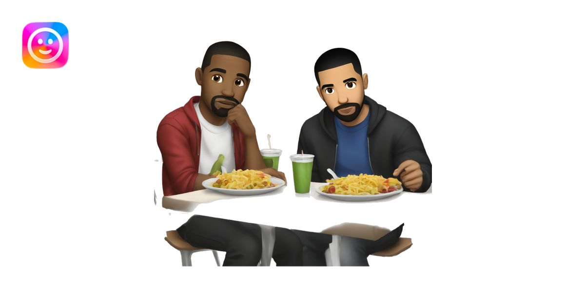 Kendrick and drake in school lunch table roasting emoji | AI Emoji ...