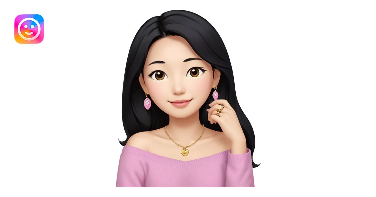 South Korean girl in her mid-thirties with long black hair and a middle ...