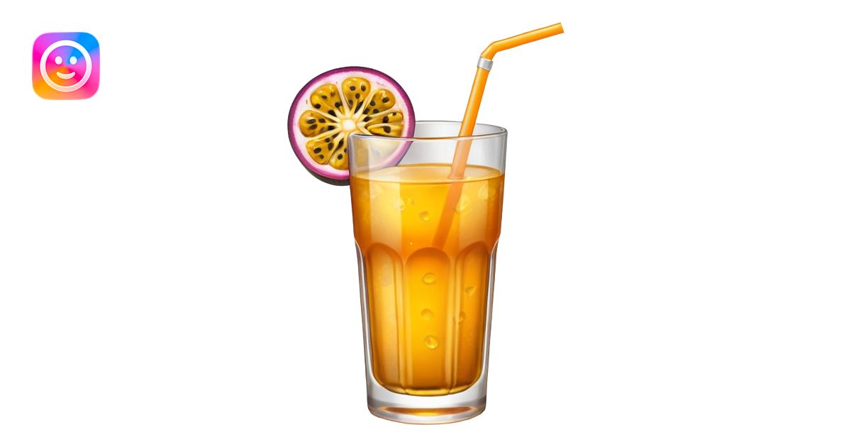 passionfruit & mango cordial in glass emoji | AI Emoji Generator