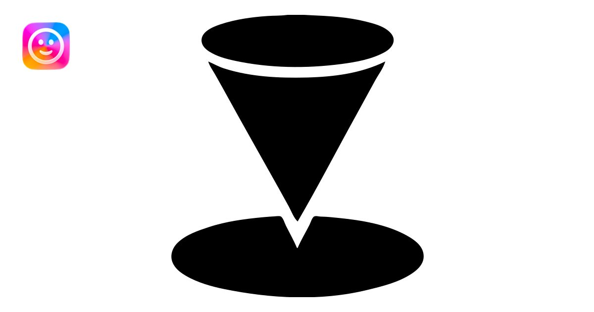 Two nested outline light cones: outer cone 2-pt stroke, inner cone 1-pt ...