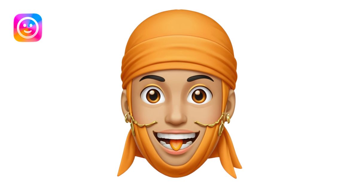 peach with an durag and grillz emoji | AI Emoji Generator