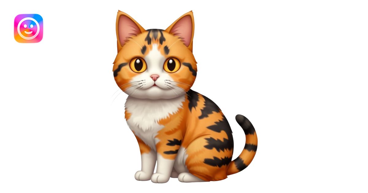 full body calico tabby cat with small head and short but chubby body ...