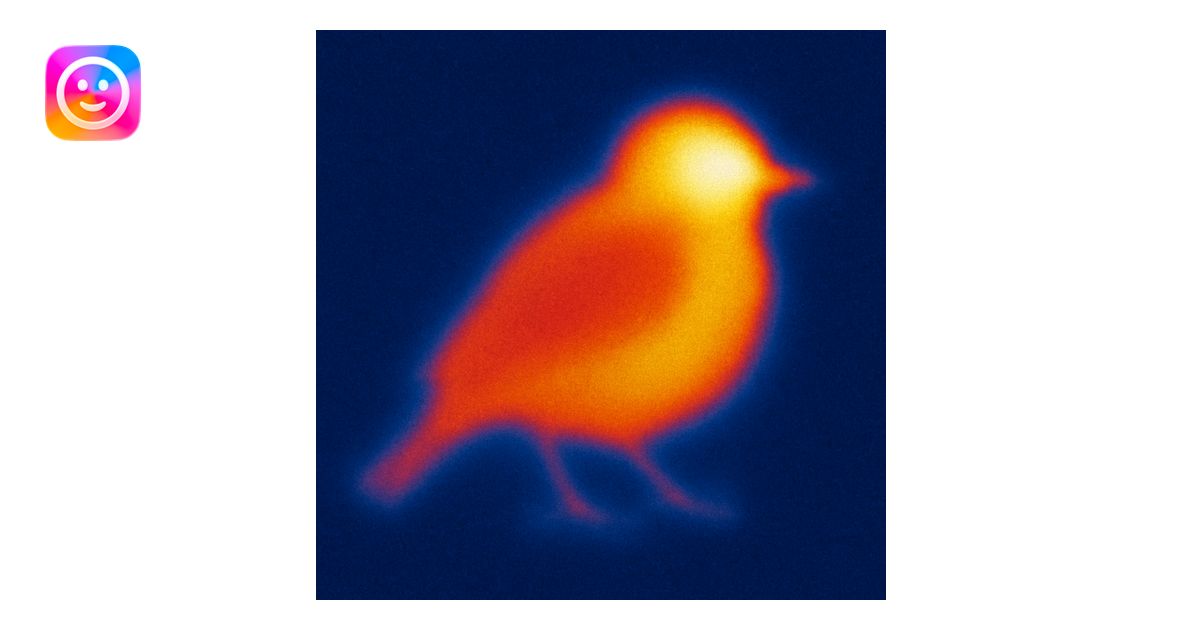A bird in thermal camera style meme | AI Emoji Generator