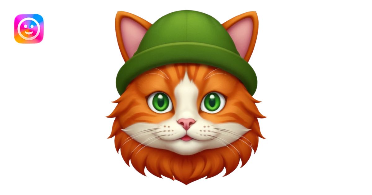 Red cat with hat emoji | AI Emoji Generator