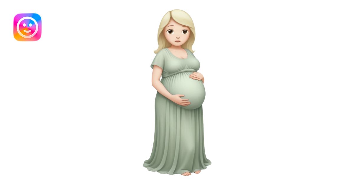 heavily pregnant woman with extremely large overdue belly emoji | AI ...