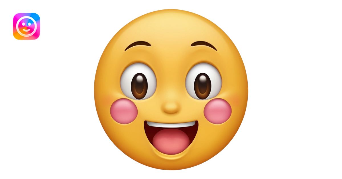 Happy laughing shocked face with no blush emoji | AI Emoji Generator