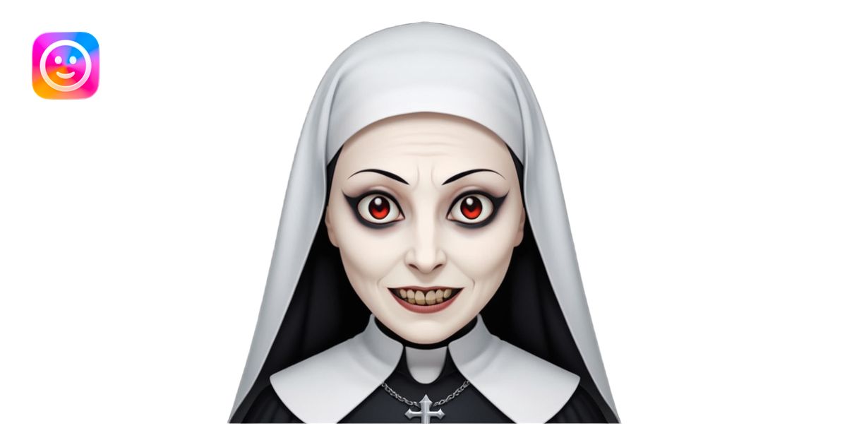 create an evil nun emoji based on valak from the conjuring emoji | AI ...