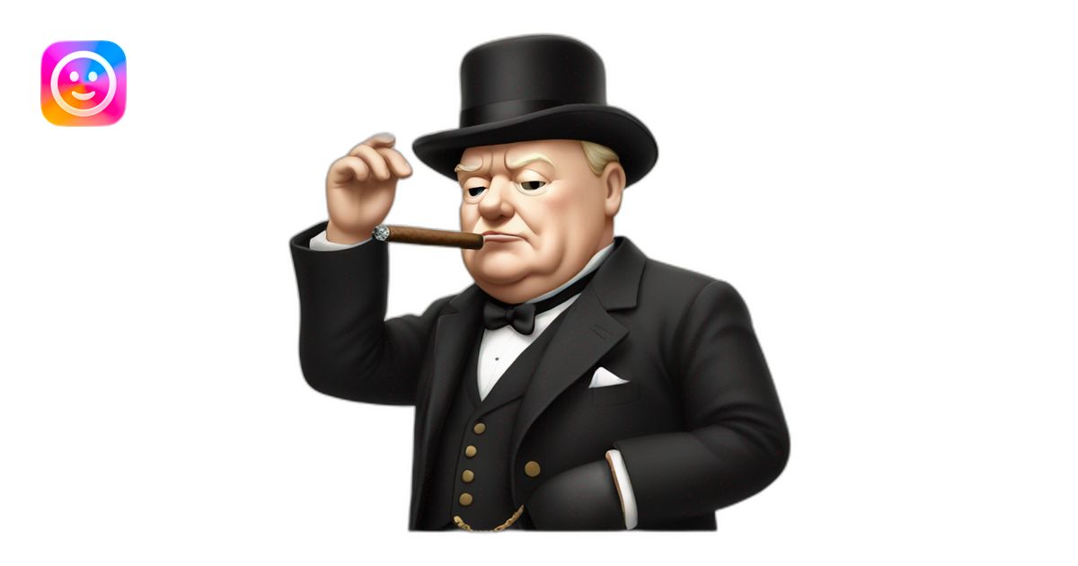Churchill who smoke a cigar emoji | AI Emoji Generator