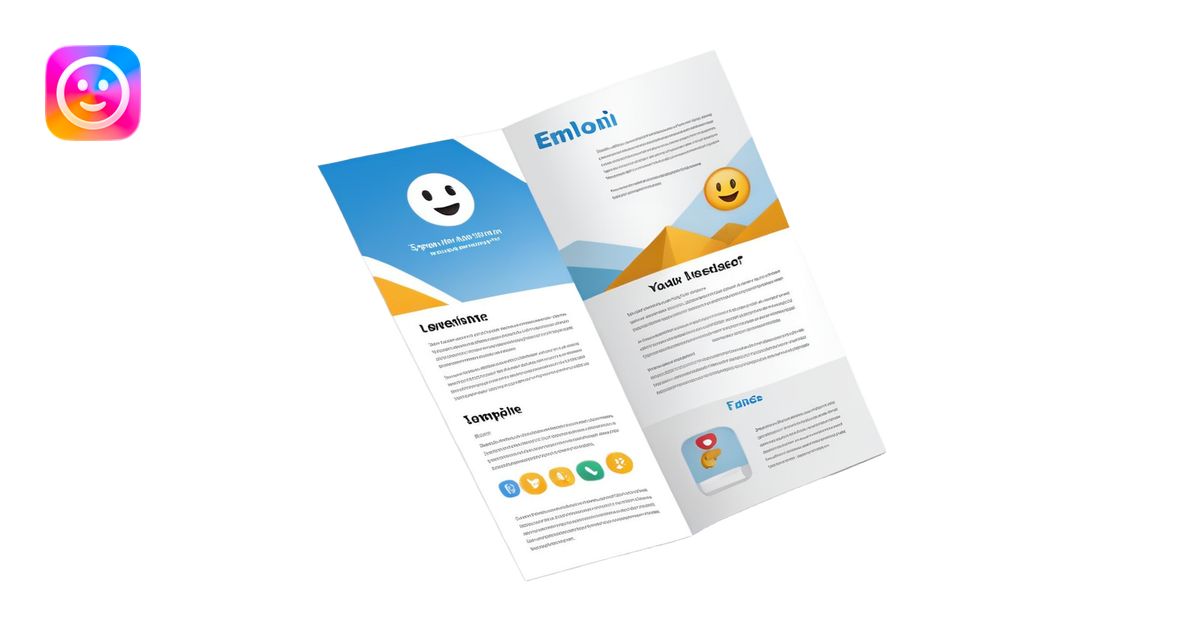 tri-fold brochure opened, with simple layout lines and image ...