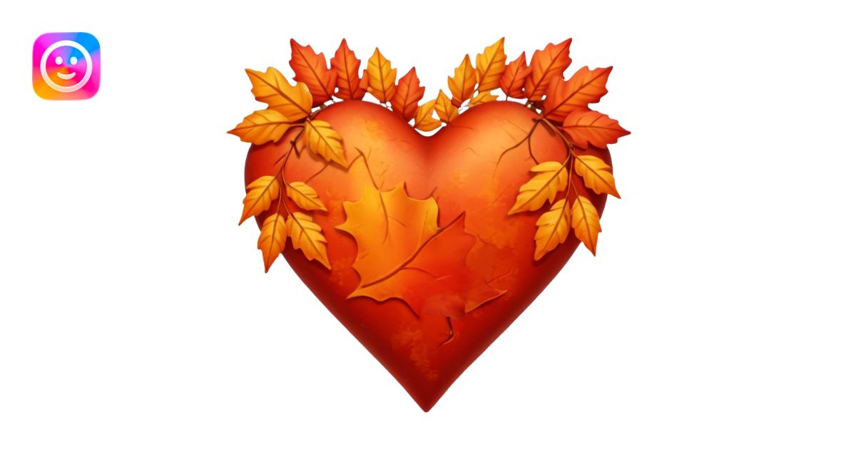 heart with autumn falling leaves emoji | AI Emoji Generator