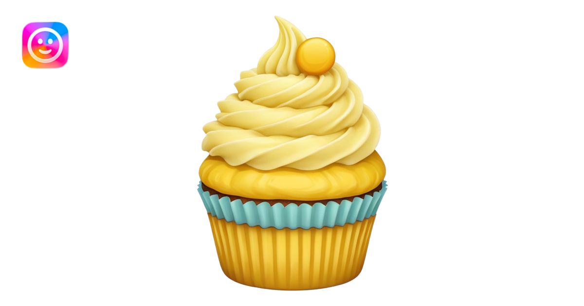 Cupcake with yellow icing emoji | AI Emoji Generator