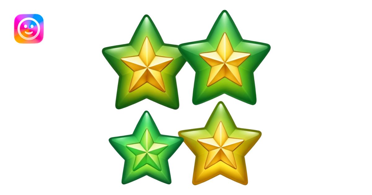 stars with golden and green colours emoji | AI Emoji Generator