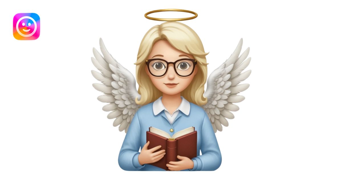 Librarian female angel emoji | AI Emoji Generator