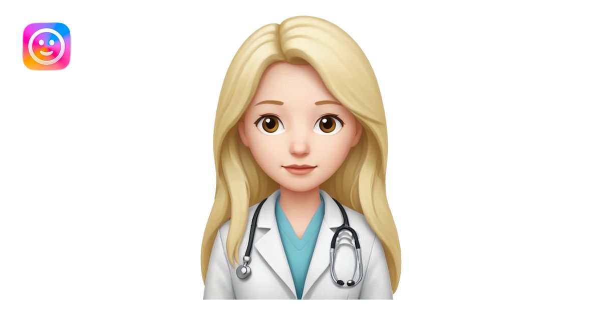 female long haired hotel doctor emoji | AI Emoji Generator