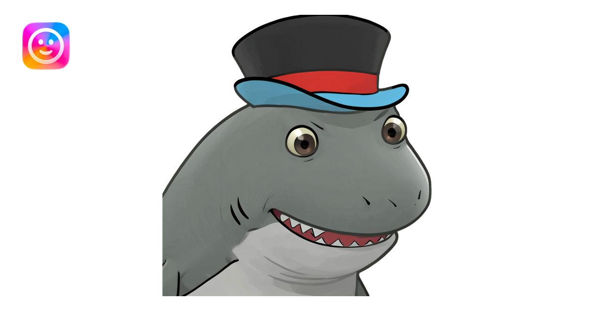 Shark with a top hat meme | AI Emoji Generator