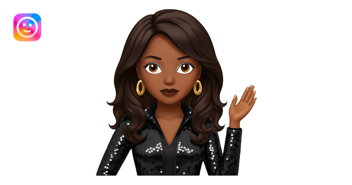 Maxine Jones from En Vogue with long dark brown hair, black sequin ...