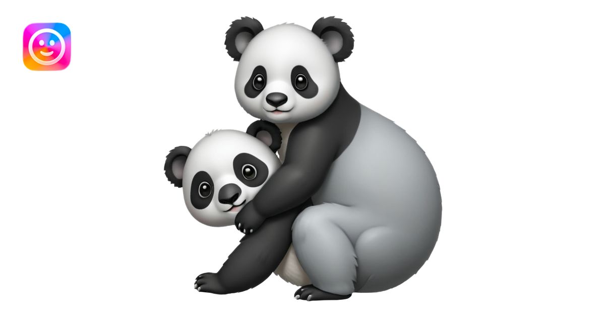 Small Panda riding big koala’s back emoji | AI Emoji Generator