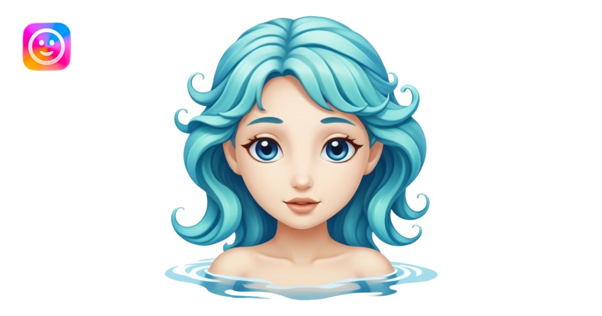 Beautiful female Water nymph emoji | AI Emoji Generator