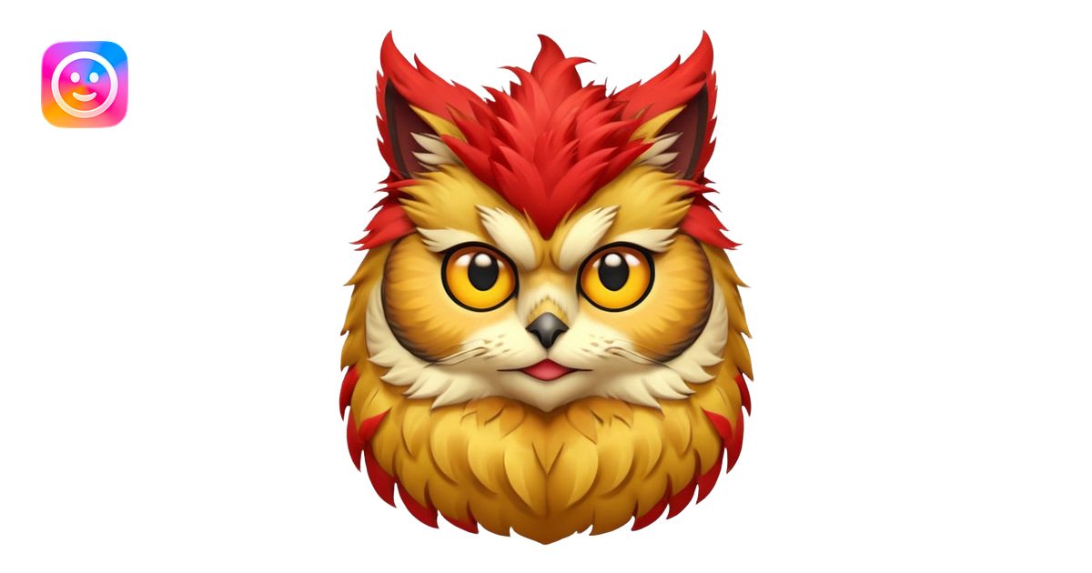 Buho gato defradado de amarillo y mR emoji | AI Emoji Generator