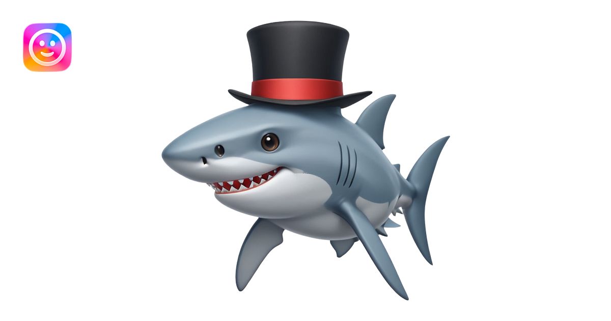 Shark with a top hat emoji | AI Emoji Generator