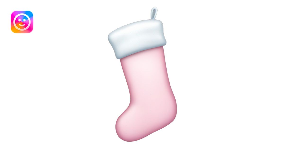Pastel pink Christmas stocking emoji | AI Emoji Generator