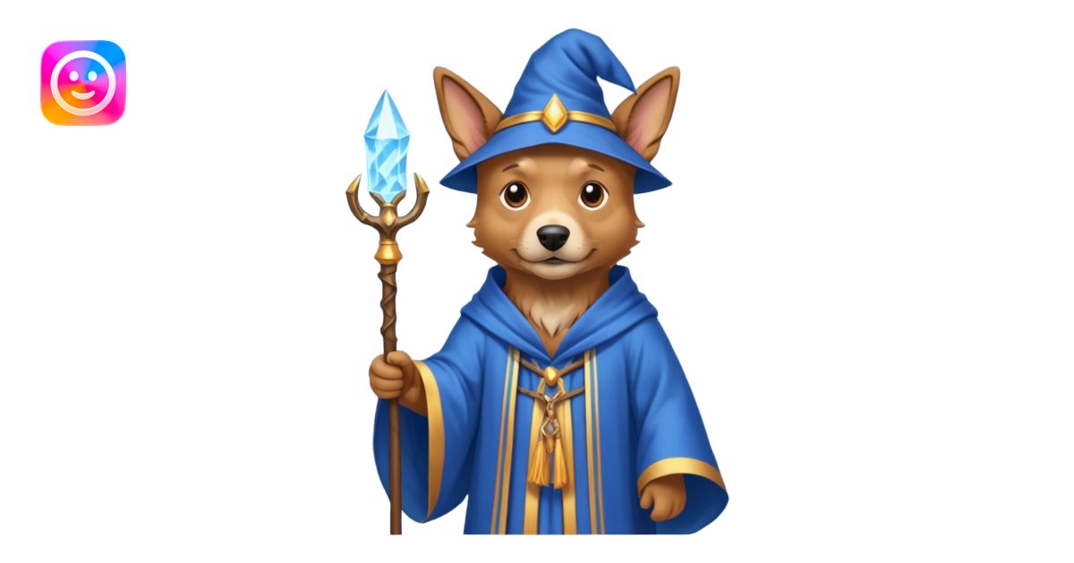 Dog wizard emoji | AI Emoji Generator