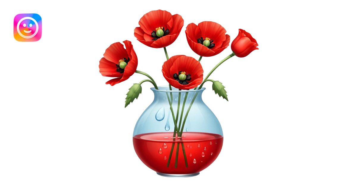 poppy flowers in a vase emoji | AI Emoji Generator